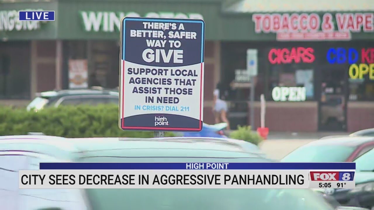 Are new panhandling signs working in High Point? - YouTube