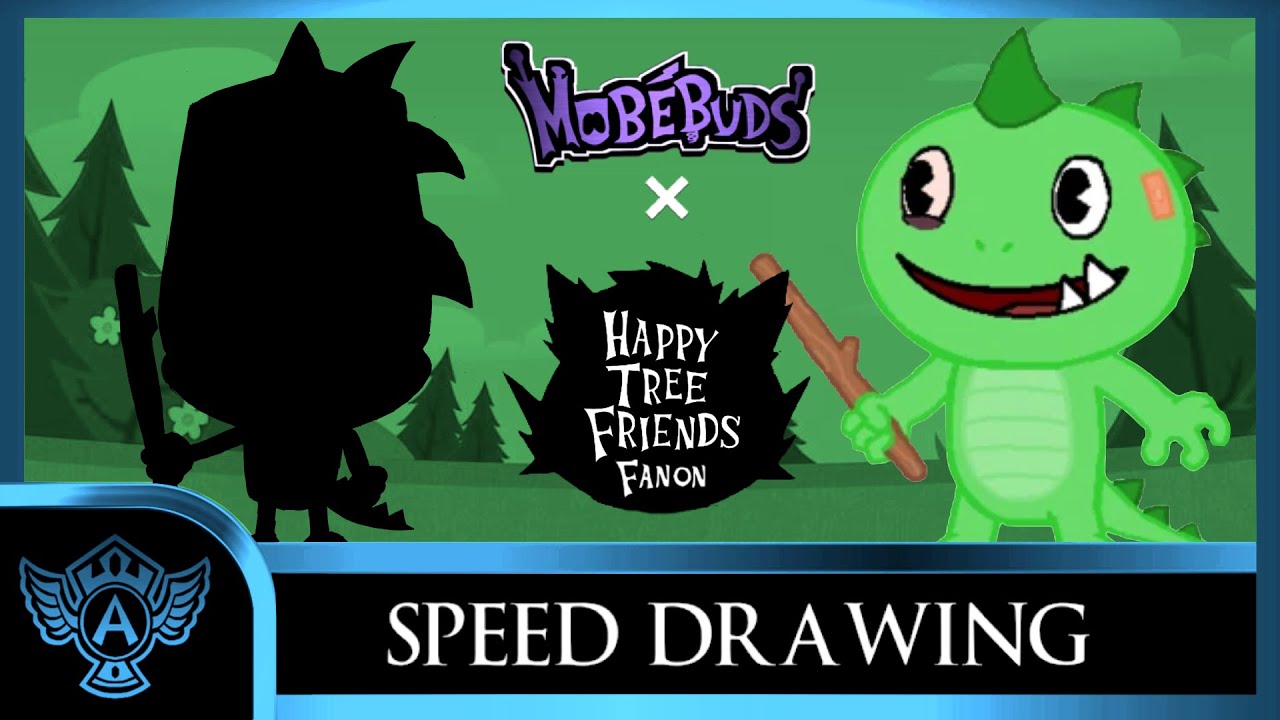 Speed Drawing: Happy Tree Friends Fanon - Geo | Mobebuds Style - YouTube