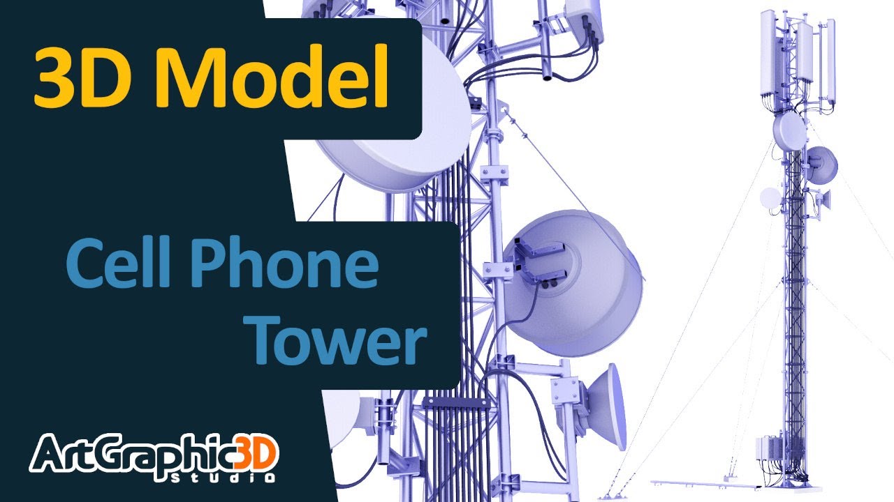 Professional Cellular Network Tower 3D Model | Realistic Modeling in ...