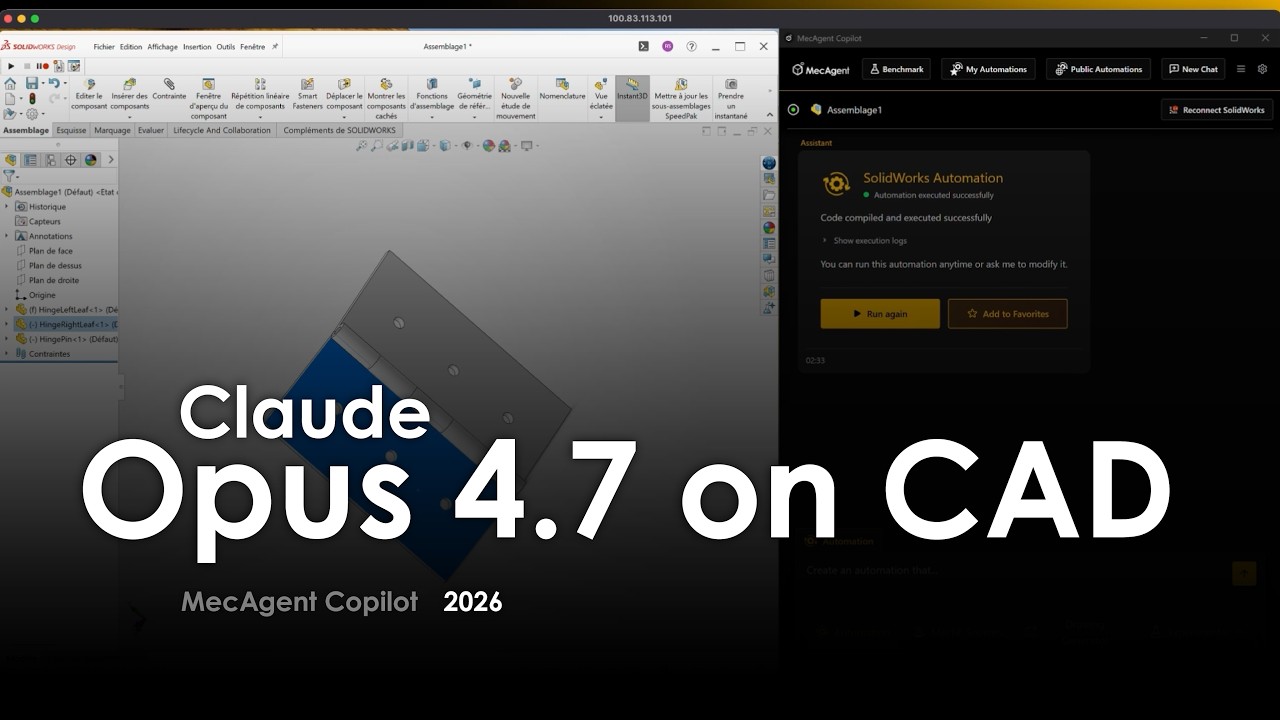 Claude Opus 4.7 on CAD (Solidworks) - MecAgent - YouTube