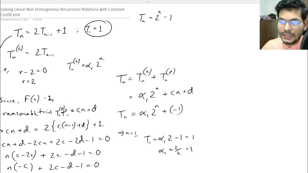 Recursion 9 Examples 3 Solving Recurrence Relations Youtube