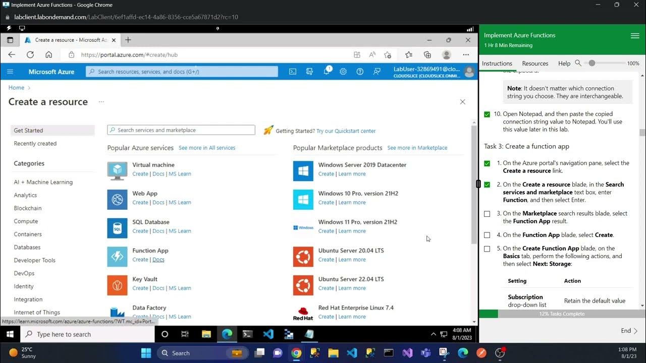 AZ-204 Tutorial 2 How To Implement Task Processing w Azure Functions-Integrate w Services ...