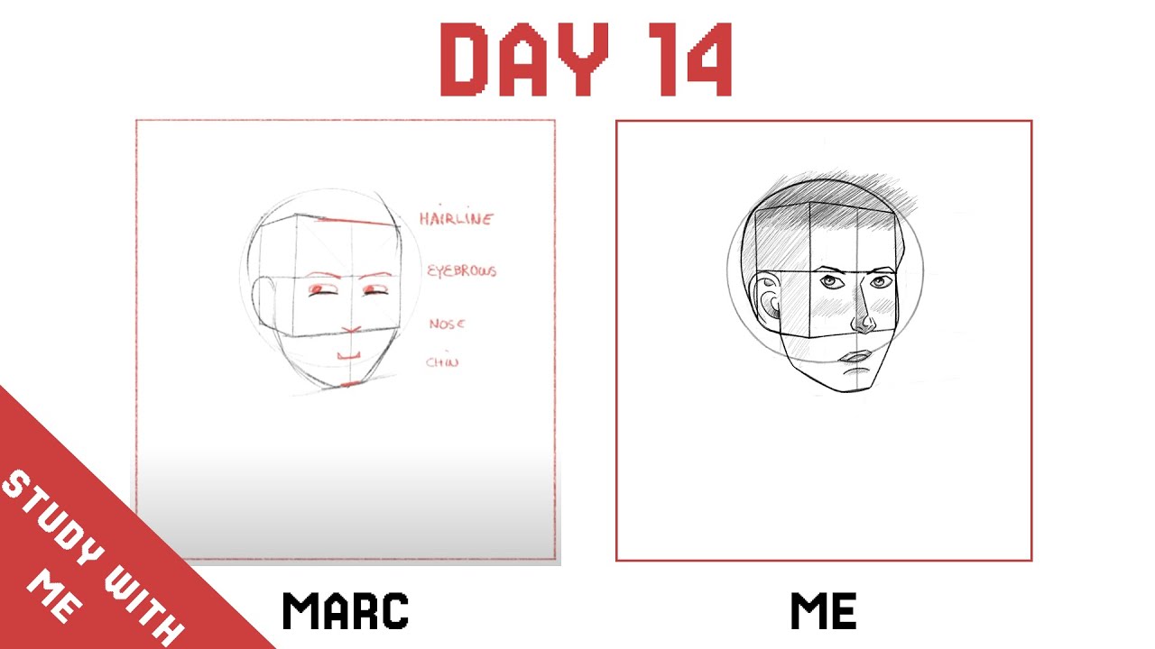 I learn to draw FACES by following Marc Brunet 30 days schedule (day 14 ...