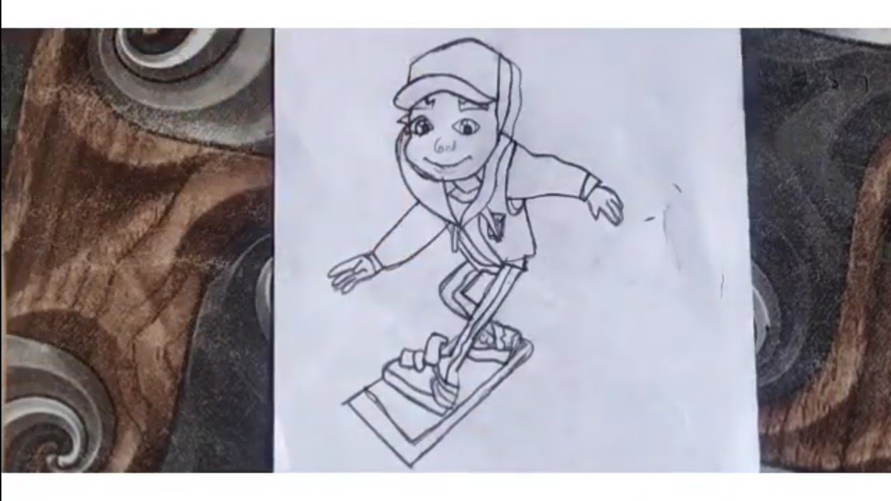 subway surfers pencil drawing | how to draw subway surfers drawing step ...