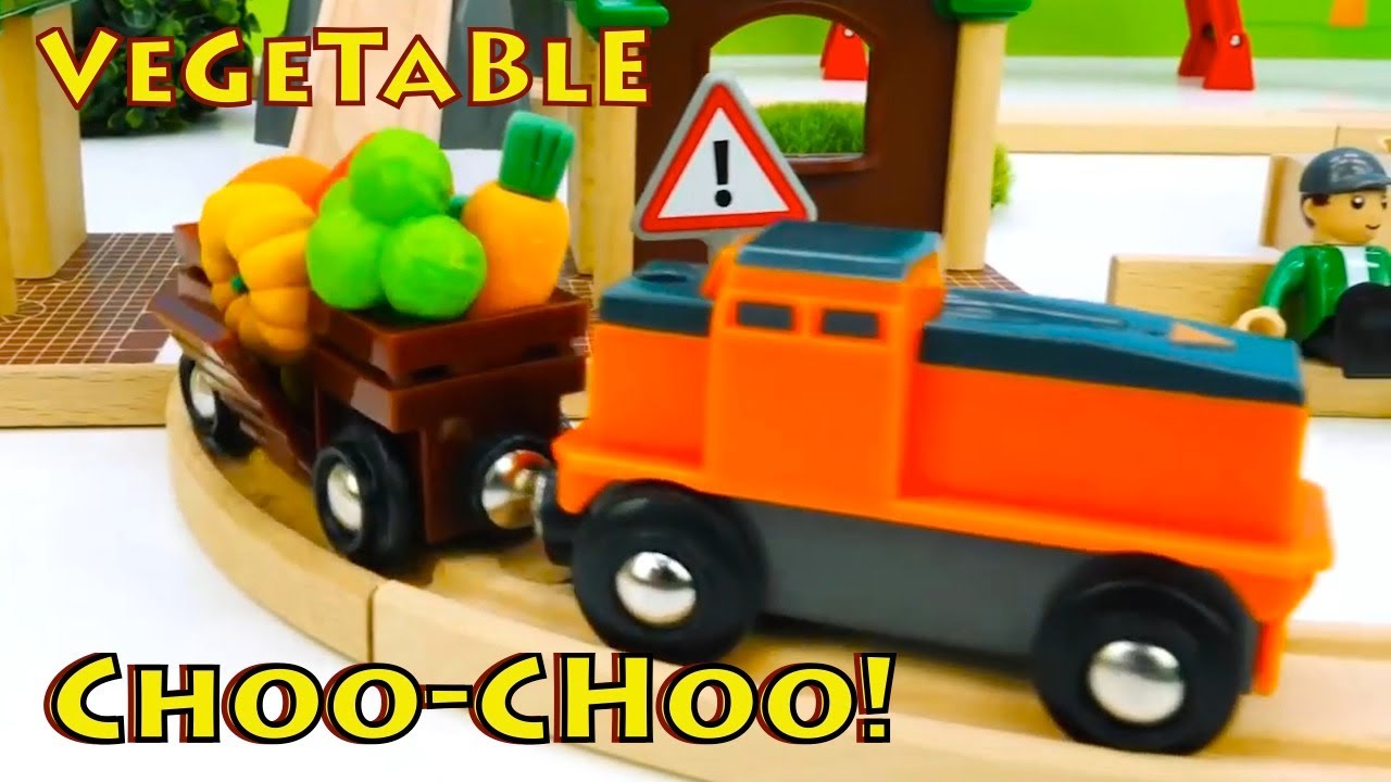 VEGETABLE CHOO CHOO! - Toy Trains Learning videos for kids with Brio ...
