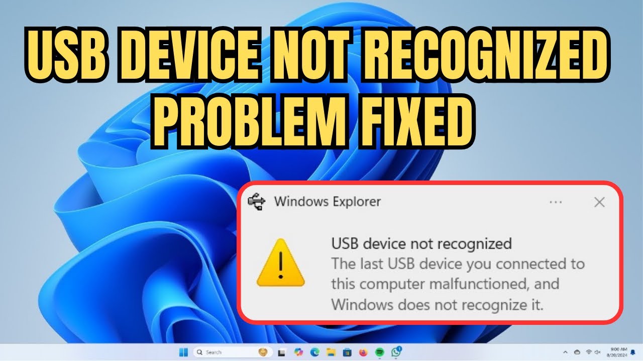 Fix USB Device Not Recognized In Windows 11 / 10 (Easiest Way In 2025 ...