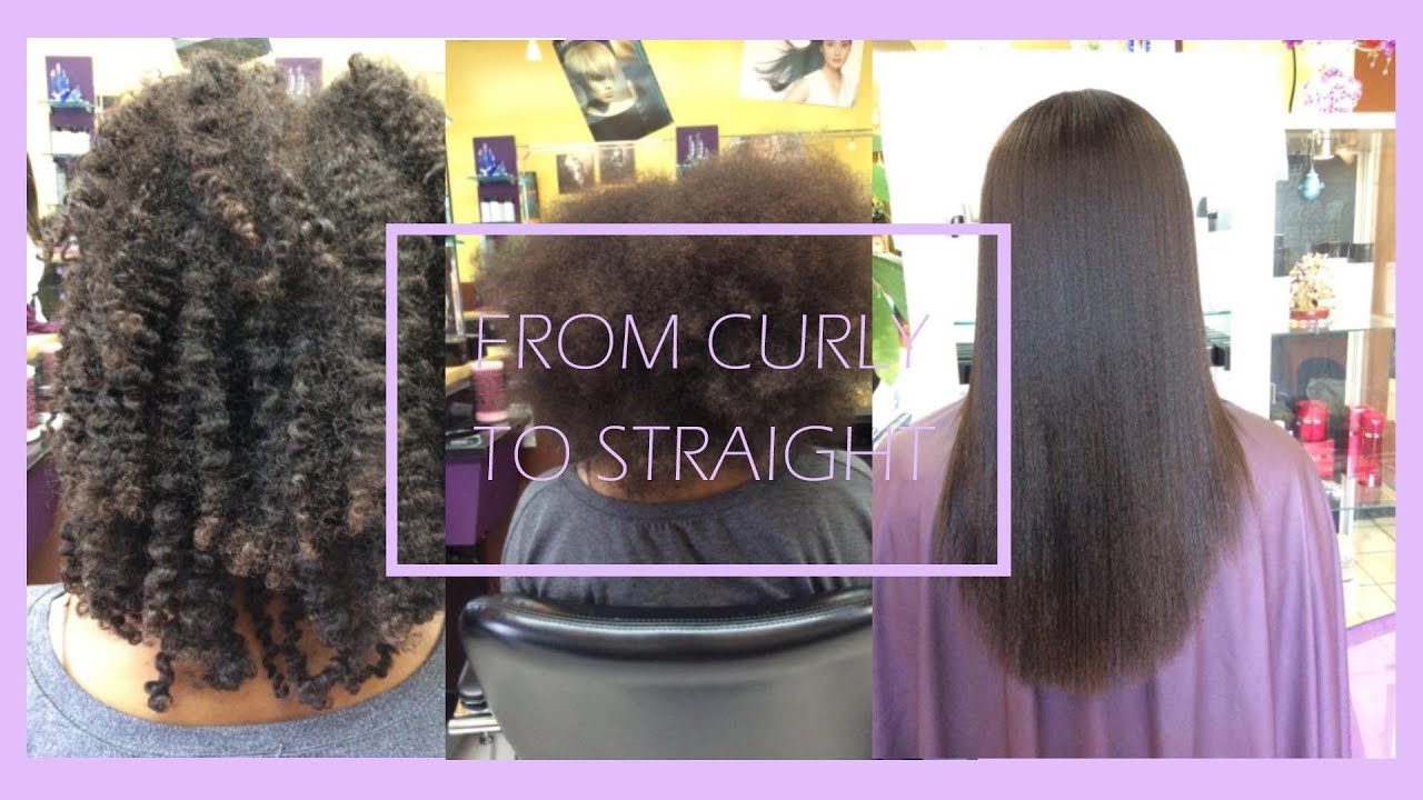 Japanese Straight Perm on Type 4 Natural Hair - YouTube
