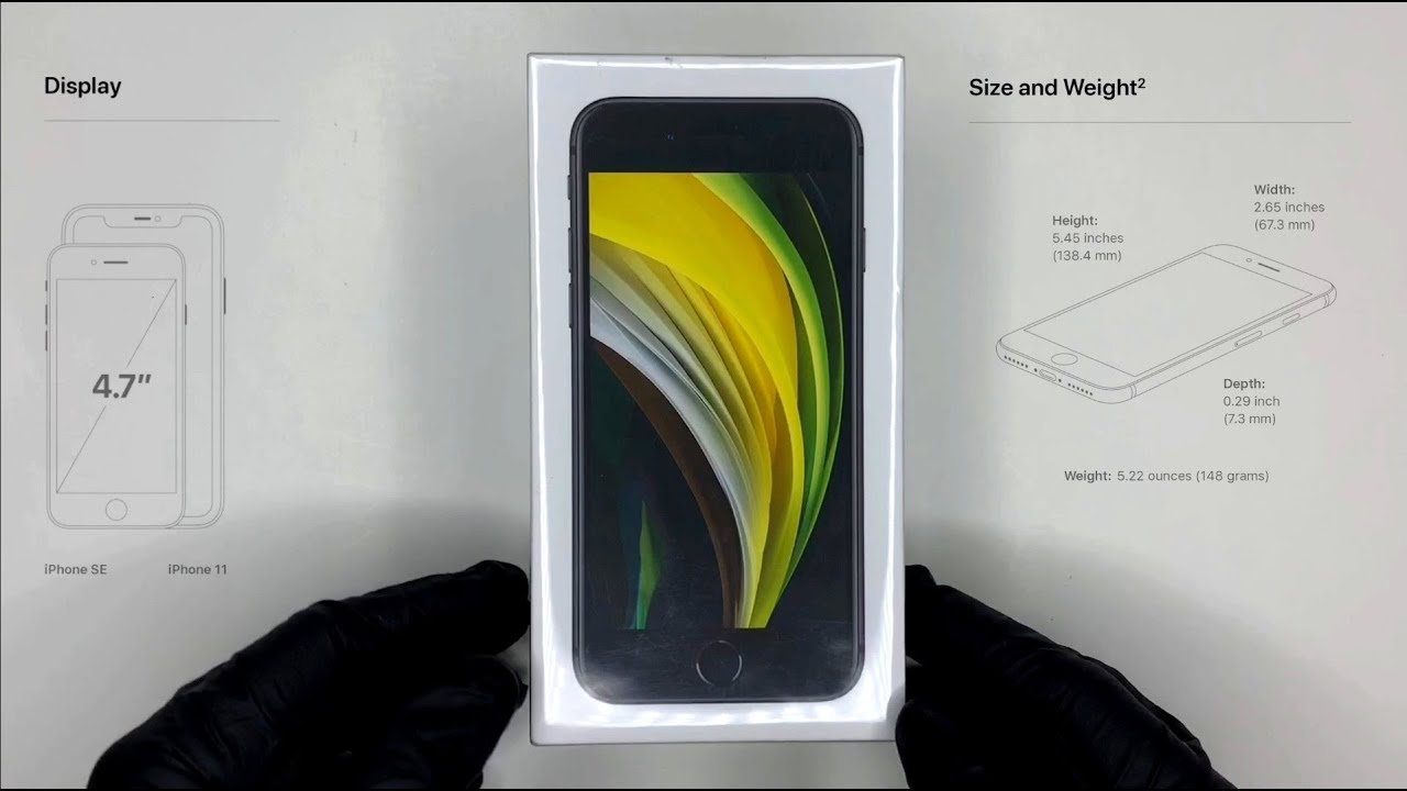 Unboxing iPhone SE 64G black (2020), Model A2275, Demo Unit 3G341LL/A ...