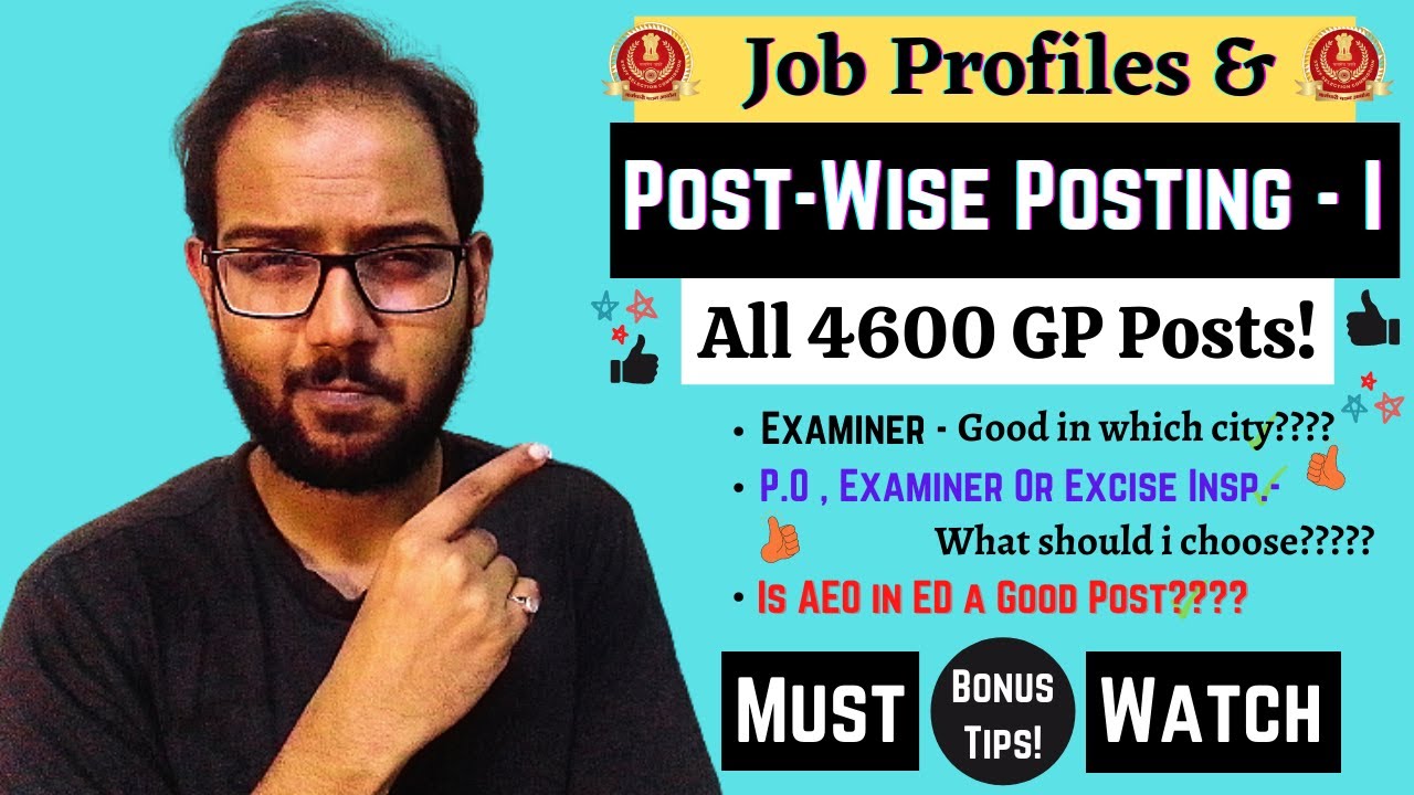 SSC CGL 2019 | Job Profiles & Post-Wise Posting Part - I | All 4600 GP ...