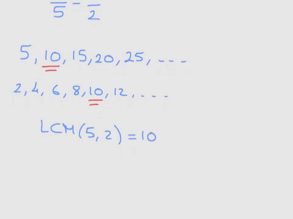 Subtracting Fractions (LCM method) - YouTube
