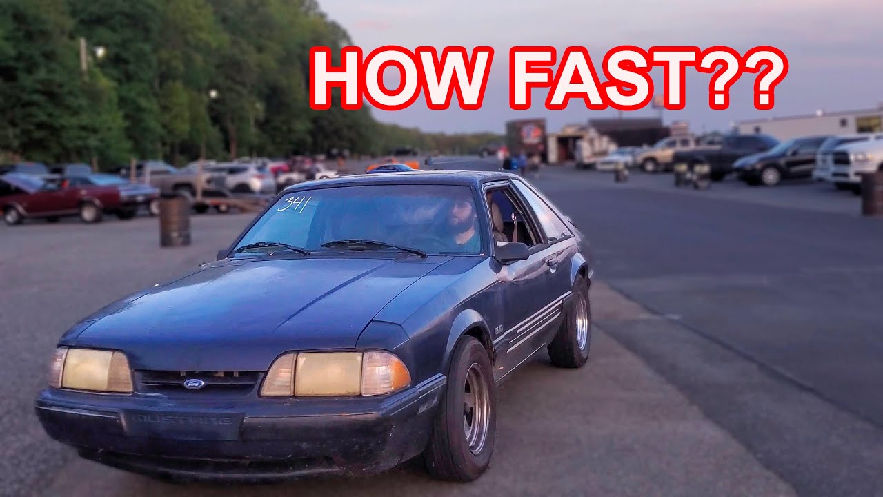 How Fast Is A "STOCK" Foxbody : First Rip At The Dragstrip - YouTube