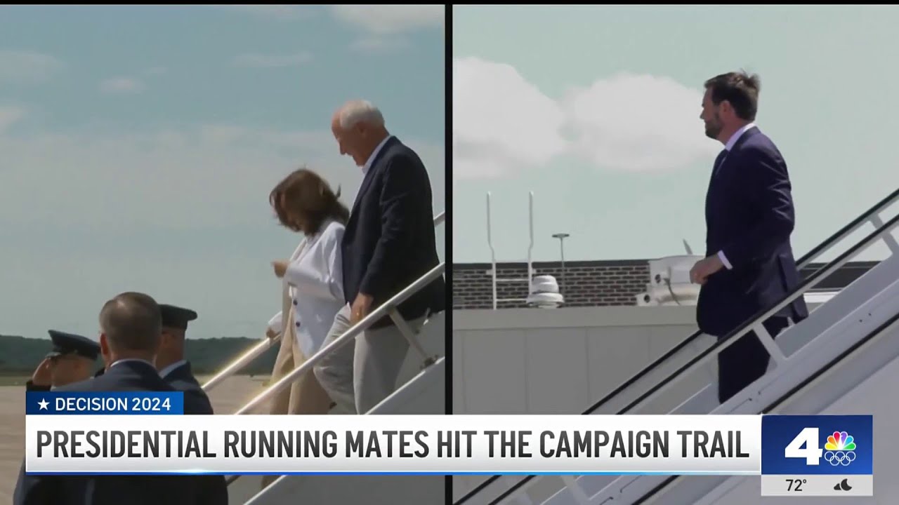Presidential running mates hit the campaign trail - YouTube