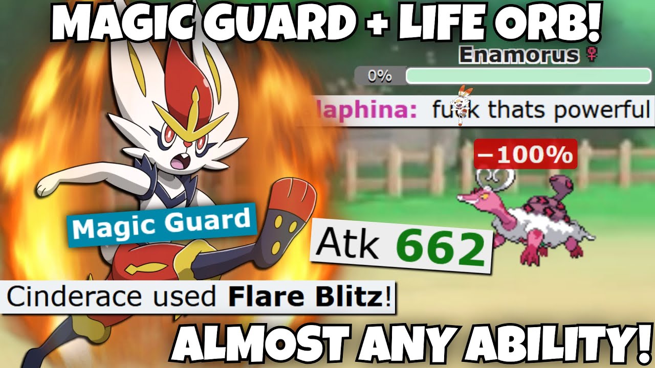 MAGIC GUARD FLARE BLITZ CINDERACE DESTROYS ALMOST ANY ABILITY! POKEMON ...