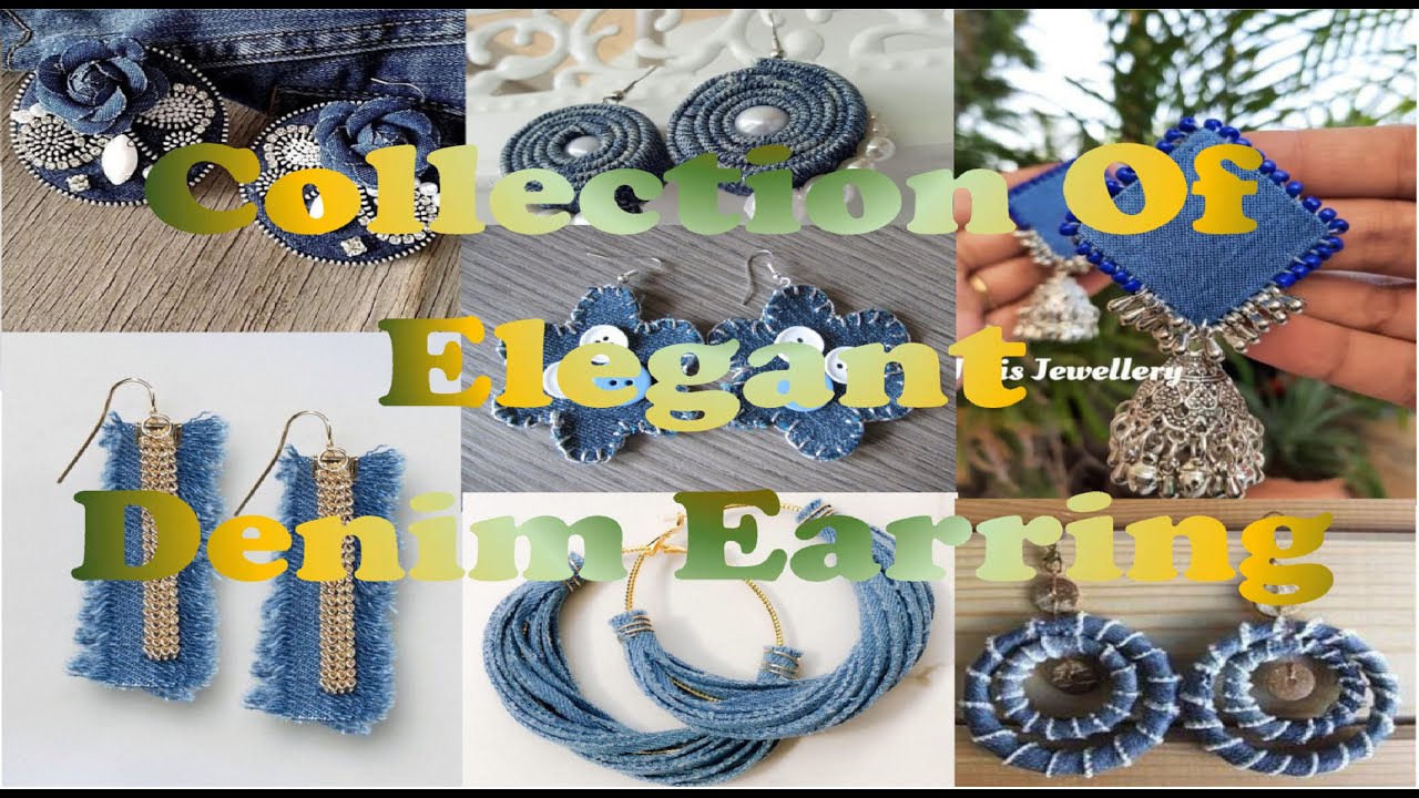 DIY ELEGANT DENIM EARRING - YouTube