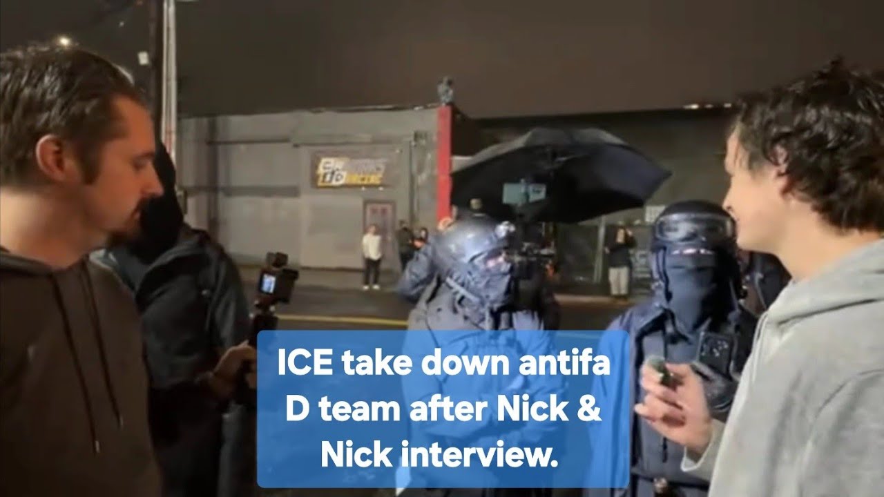 Portland ICE Riots. Nick Shirley and Nick Sortor interview antifa D ...