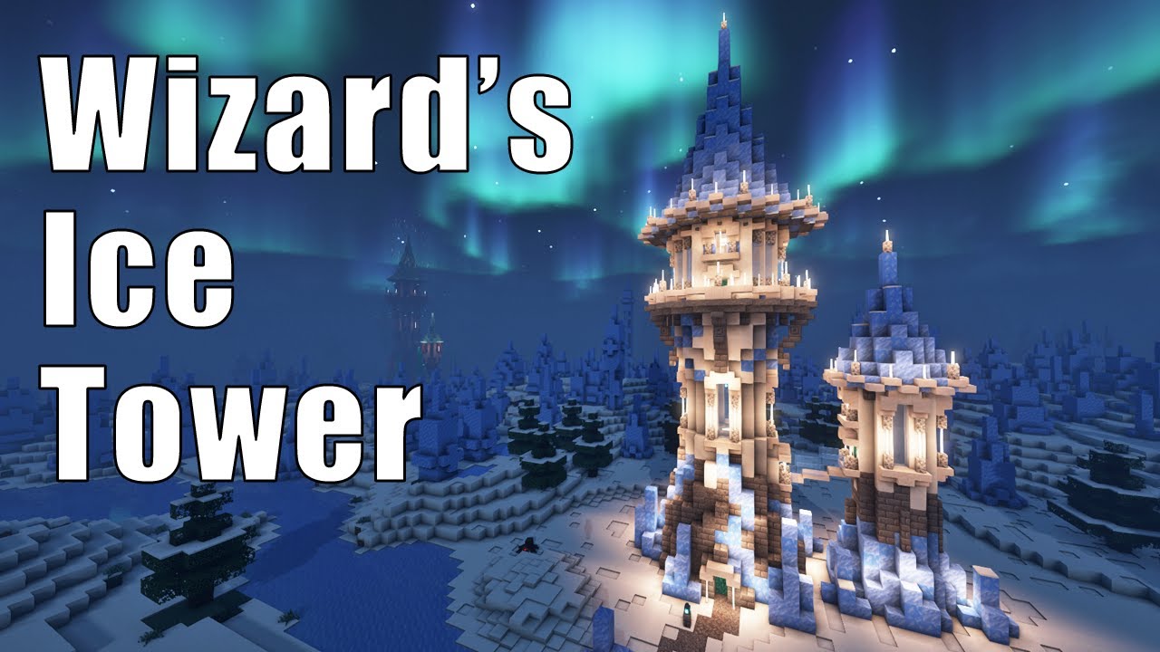 Minecraft Ice Wizard Tower | Fantasy Ice Tower Build Tutorial - YouTube