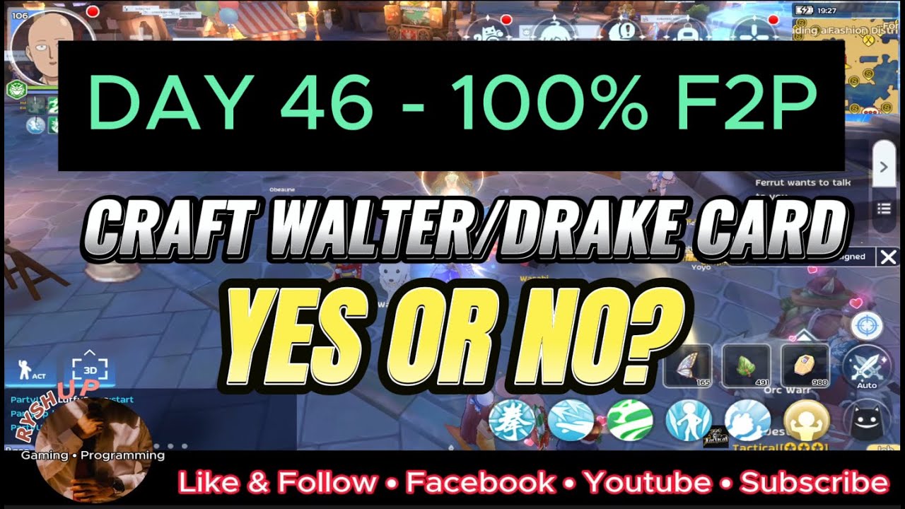 Ragnarok M Classic: Craft Walter or Drake Card? F2P Perspective - DAY ...