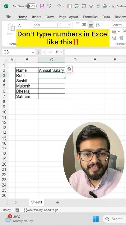 Don't Type Numbers in Excel Like this‼️Instead Use Amazing Trick #excel #exceltips #shorts - YouTube