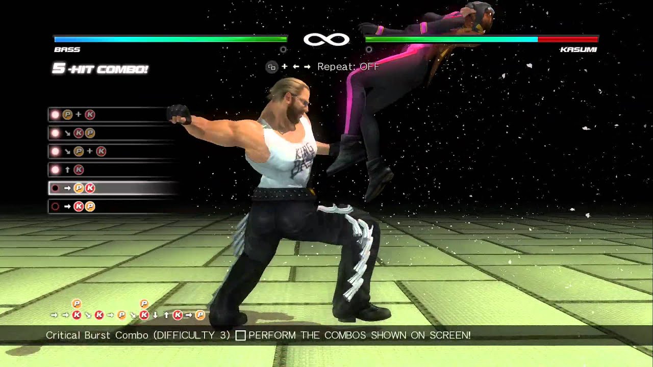 Dead or Alive 5: Last Round - Bass Combo Challenge [60 FPS] - YouTube