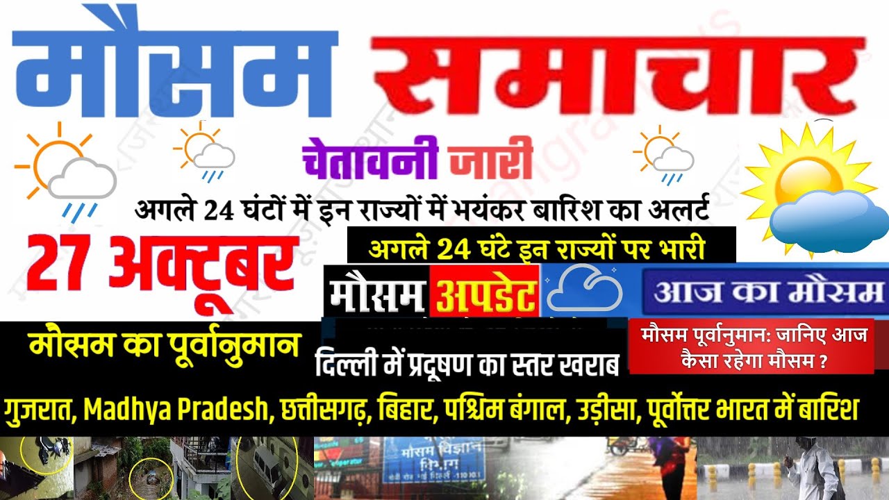 27 October 2020 mausam samachar, mosam ki jankari August ka mausam ...