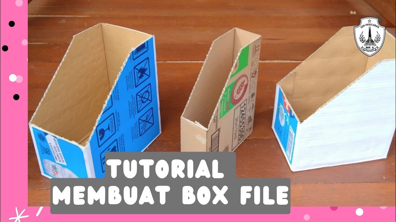 Tutorial Membuat BOX FILE dari Kardus Bekas #adiwiyata - YouTube