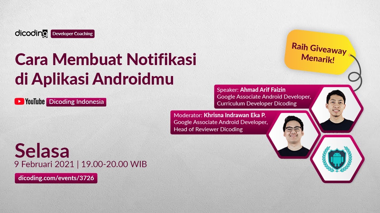 Dicoding Developer Coaching #22: Android | Cara Membuat Notifikasi di Aplikasi Androidmu - YouTube