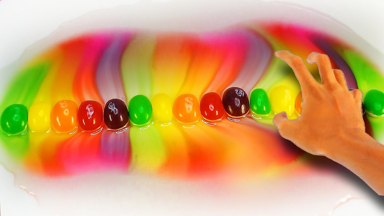 RAINBOW WATER NAILED IT ! SCIENCE EXPERIMENT SKITTLES TRICK PUTTY SLIME ...