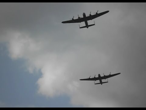Lancaster Bombers flypast at 'Dambusters' Derwent Dam 21/09/2014 - YouTube