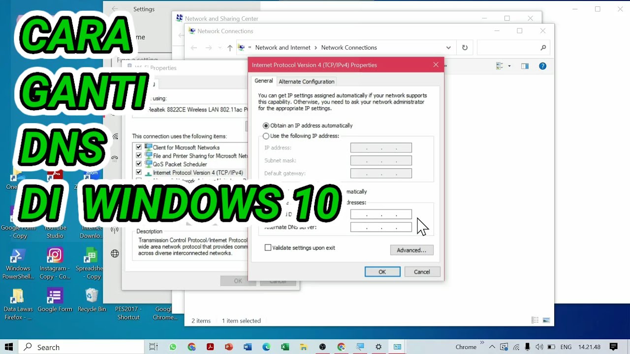Tutorial Ganti DNS di Laptop / PC Windows 10 (How to Change DNS on Windows 10 Laptop / PC) - YouTube