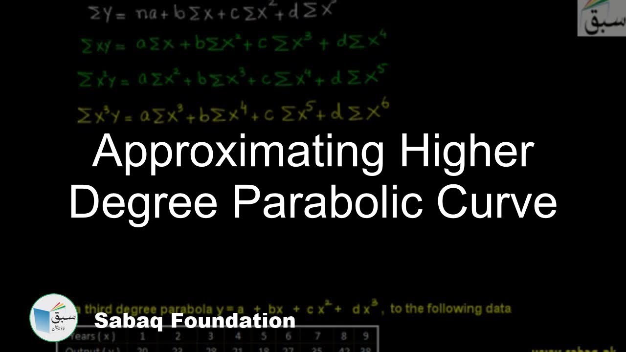 Approximating Higher Degree Parabolic Curve, Statistics Lecture | Sabaq ...