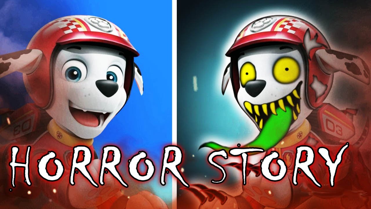PAW PATROL Characters Marshall Edition As Horror Stories Art - YouTube