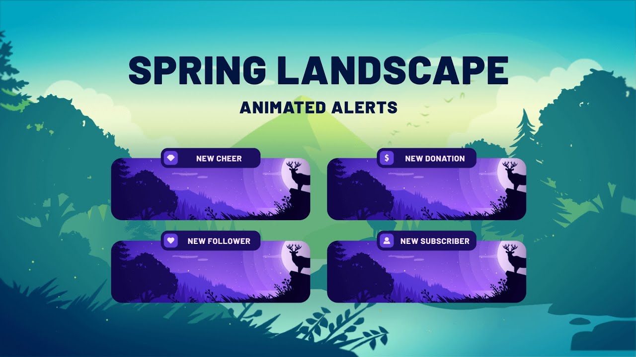 Spring Landscape Animated Alerts for Twitch, Youtube and Facebook ...