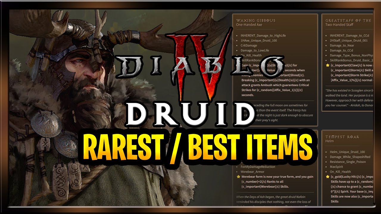 Diablo 4 Best And Rarest Items in Game Diablo 4 UNIQUES Part 5 ALL ...