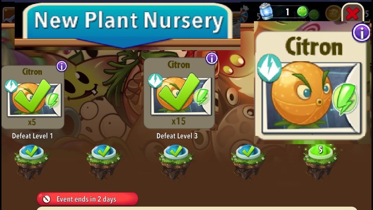 PLANTS VS ZOMBIES 2 - CITRON - NEW PLANT NURSERY - gameplay - 2025 ...