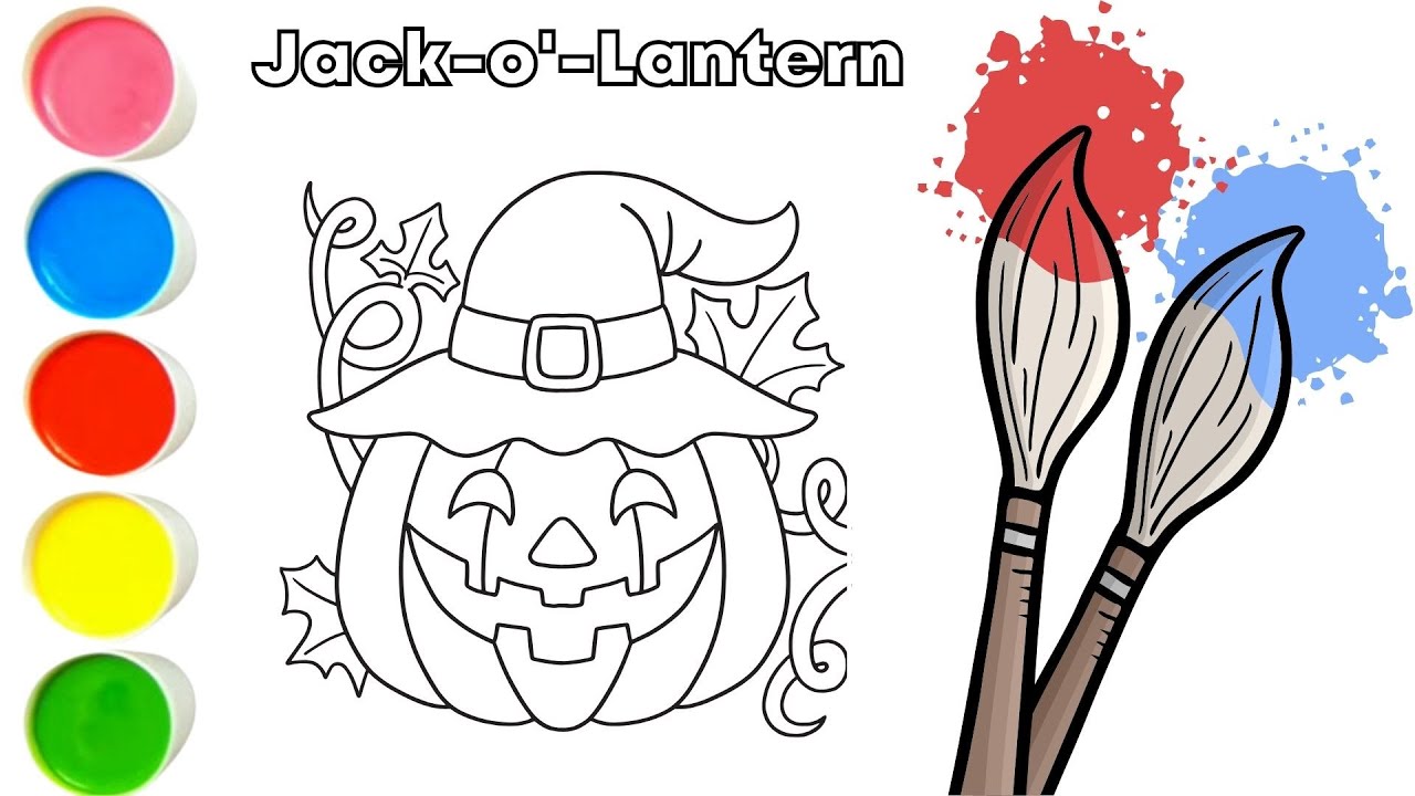 Jack-o'-Lantern Drawing and Coloring | Easy Halloween Pumpkin Drawing ...