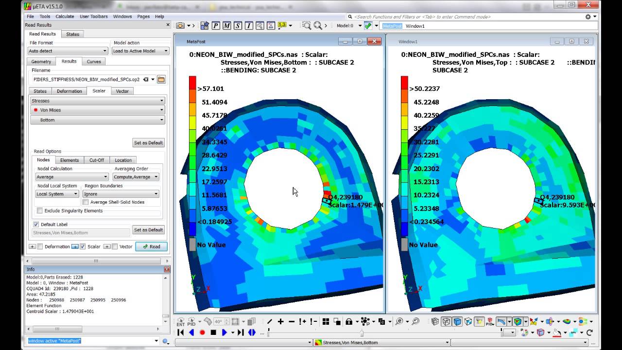 How to read results on sides of shell elements in META - YouTube