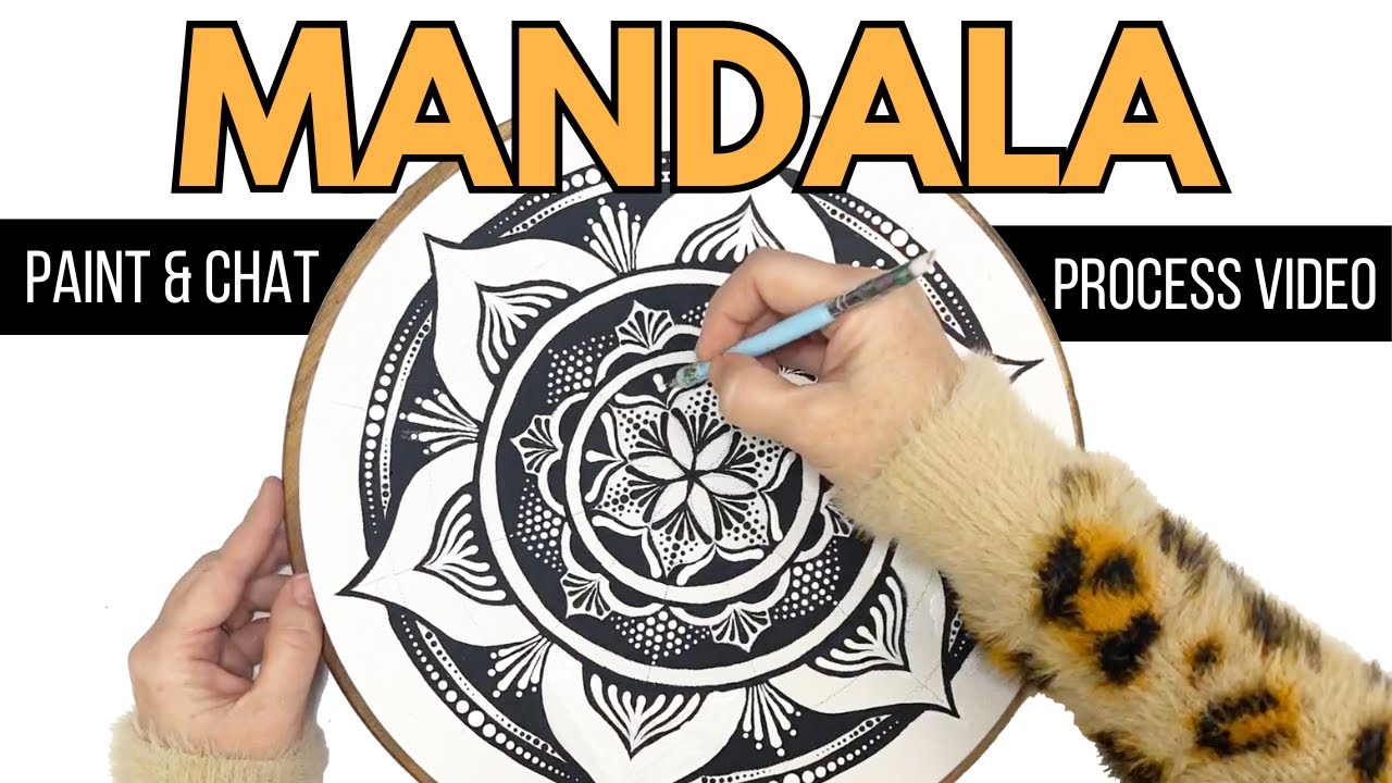 Paint a Mandala with me! Mandala painting process video using stencils ...