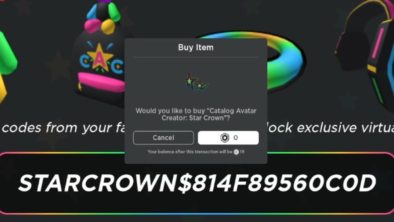Sniping Catalog Avatar Creator: Star Crown #15 - YouTube