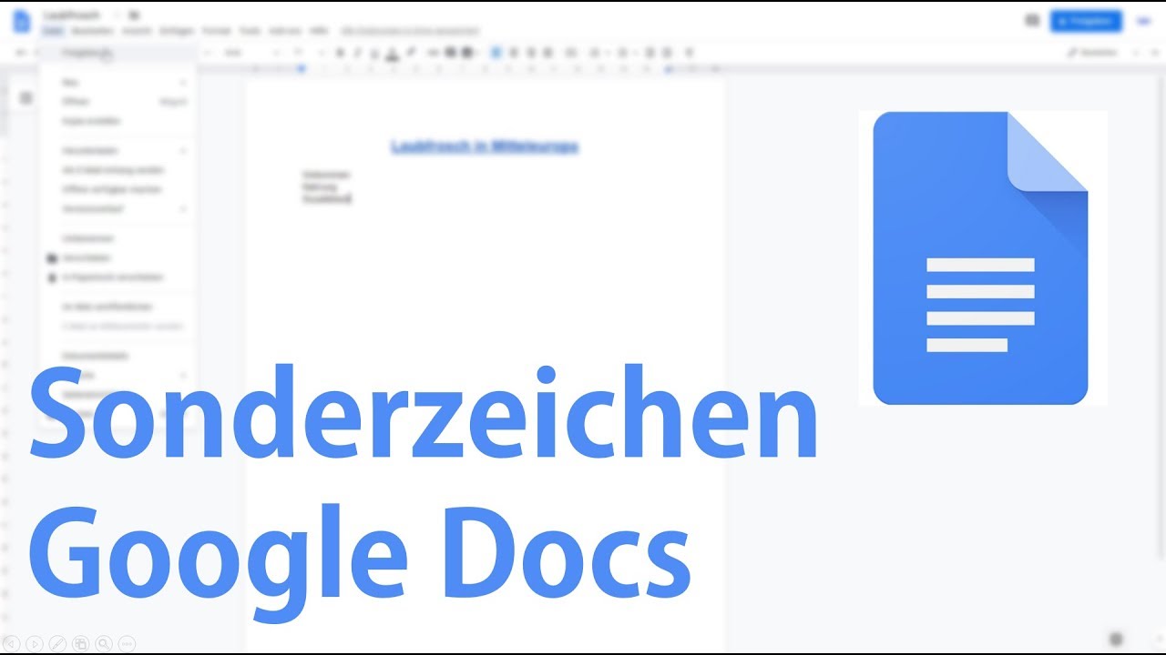 Sonderzeichen in Google Docs -Tutorial - YouTube