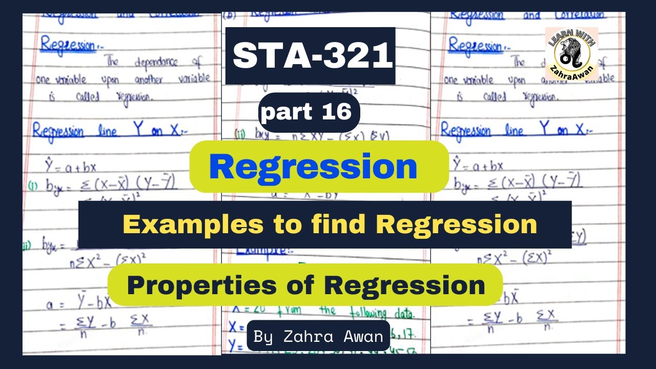 STA 321 | Lecture 16 | Regression | Simple Linear Regression Equation ...