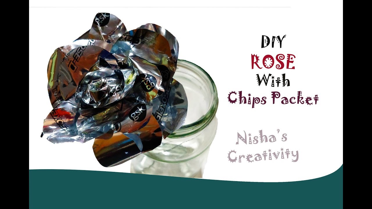 DIY Rose/ DIY Rose With Chips packet/ How To Make a Rose/ Best out of ...