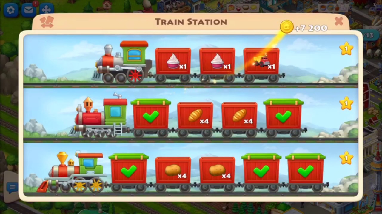 Township- Level 55- Trains fills, Level ups - YouTube