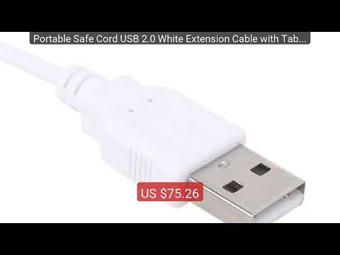 Portable Safe Cord USB 2.0 White Extension Cable with Table La... — Hot Deal 2026 | Limited Offer!
