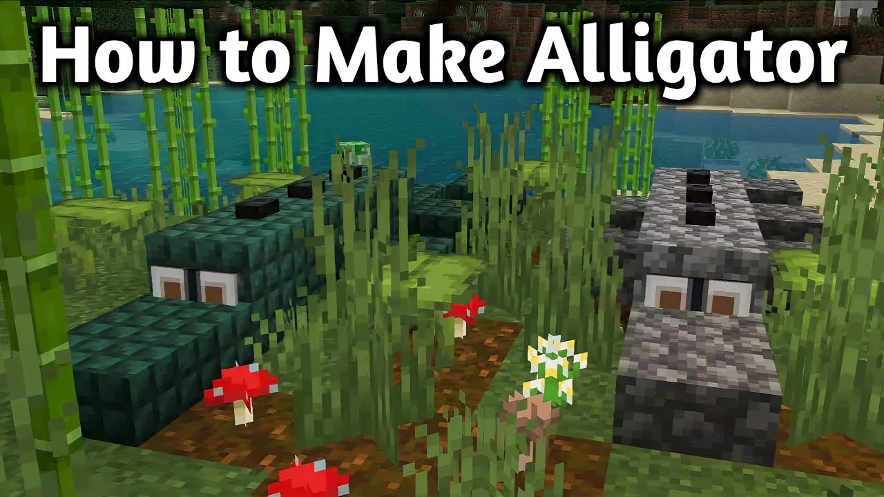 How to Make a Cool Alligator in Minecraft PE? [Alligator Statue in ...