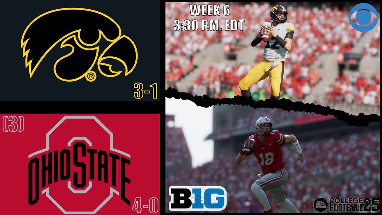 Iowa vs. (3) Ohio State | Week 6 Simulation | College Football 25 - YouTube