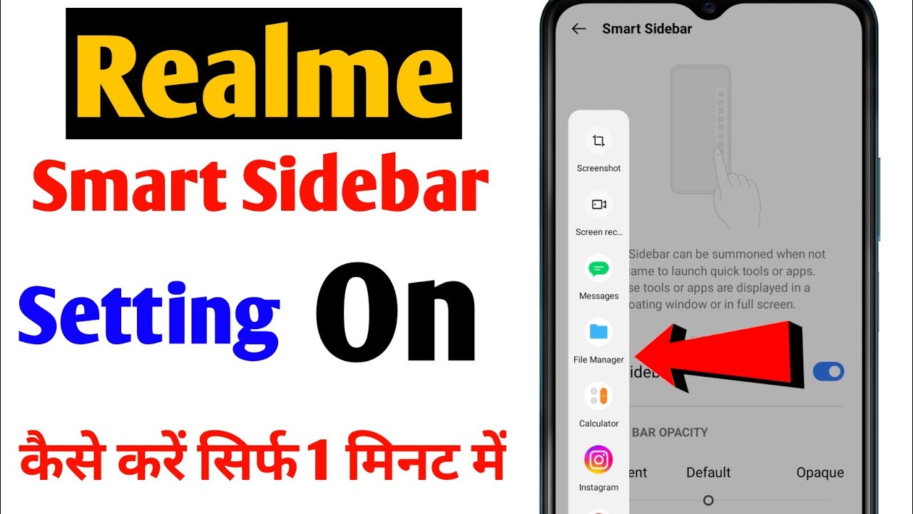 How To Enable Smart Sidebar in Realme Mobile || Realme Mobile Me Smart ...