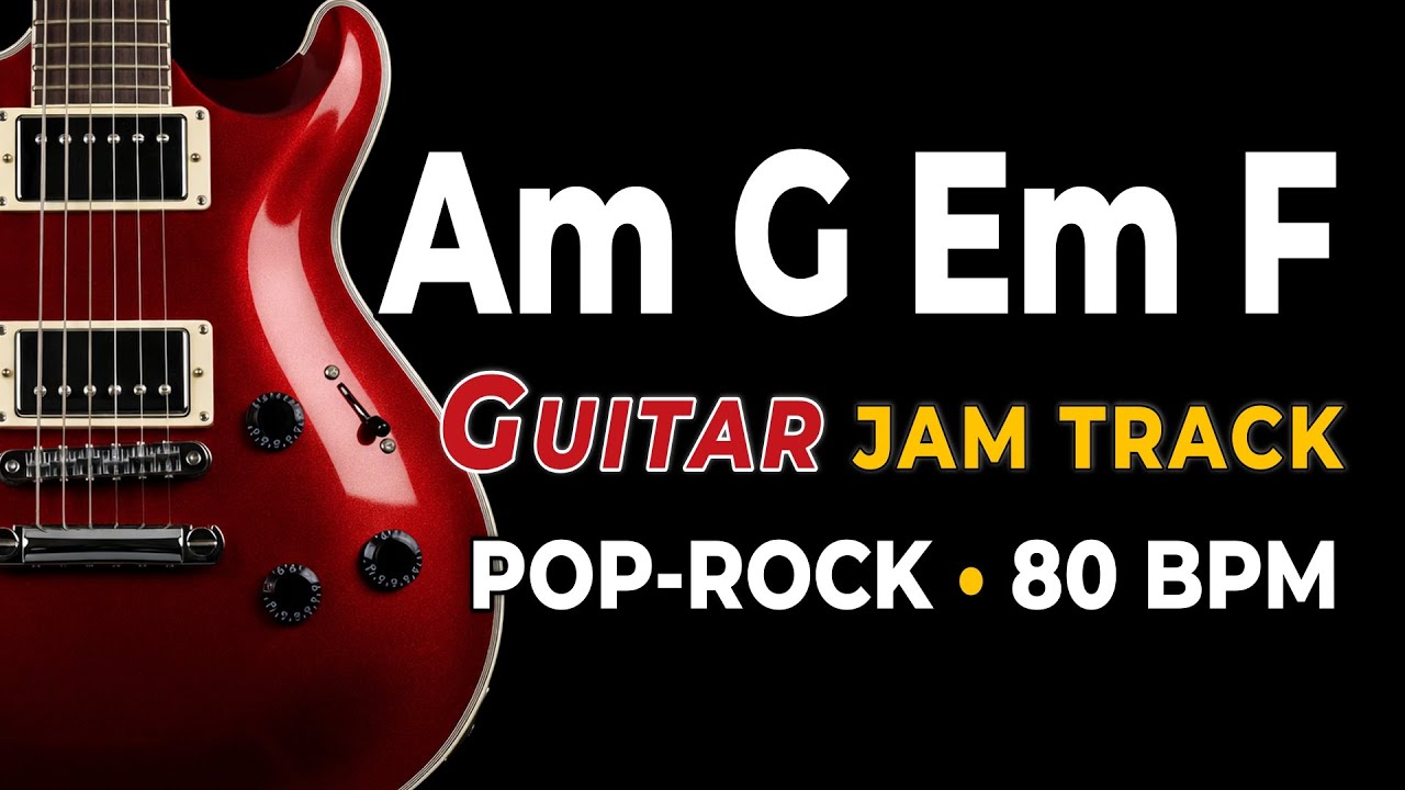 Am G Em F Backing Track | 80 BPM | A Minor Jam Track | POP ROCK - YouTube