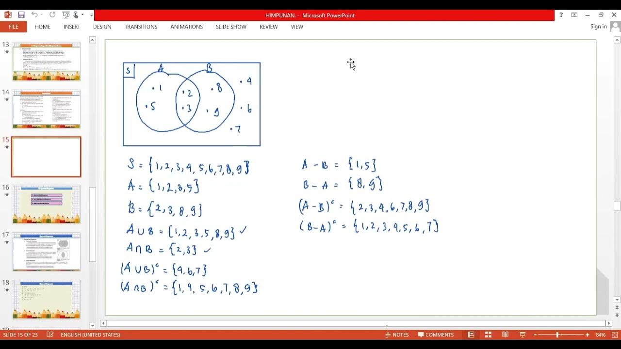 Himpunan part 3 (sesi 2) kelas 7C - YouTube
