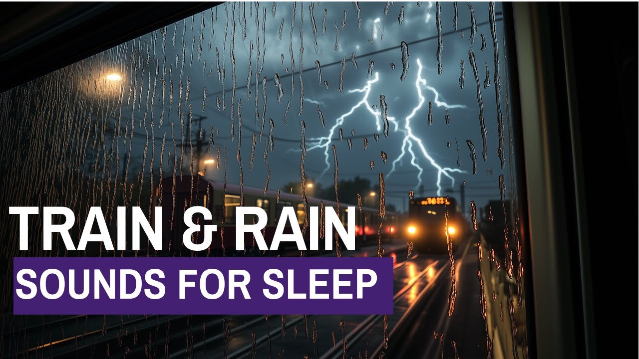 Train, Rain & Thunder Sounds For Sleeping | Fall Asleep with Relaxing ...