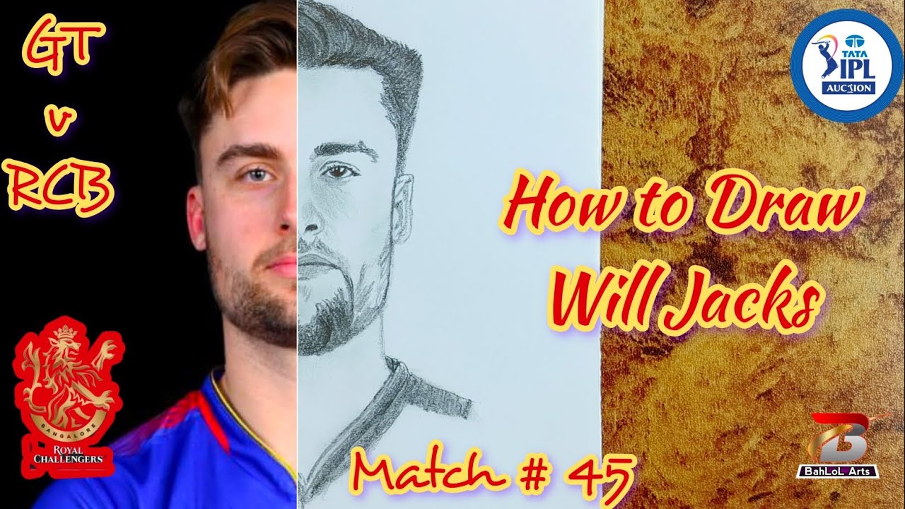 How to Draw Will Jacks | Player Of The Match RCB Match 45 | TATA IPL ...